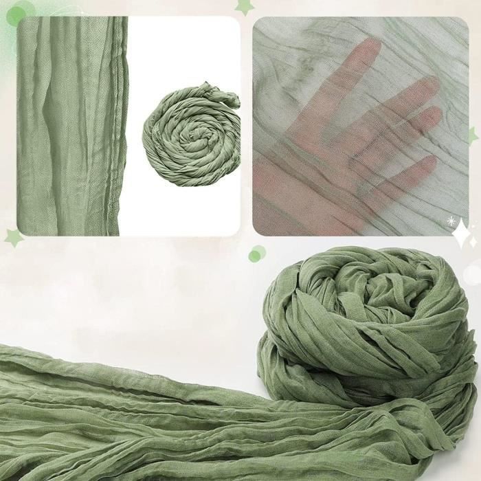 Chemin De Table Vert En Gaze - Tissu Semi-Transparent - Élégant Décor ...