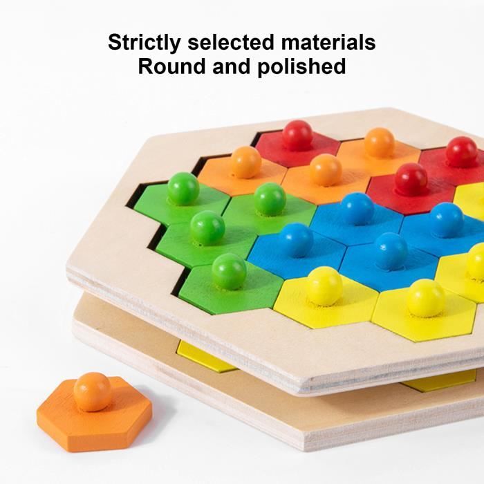 SALUTUYA Puzzle hexagonal en bois casse‑tête jouet SALUTUYA Puzzle ...