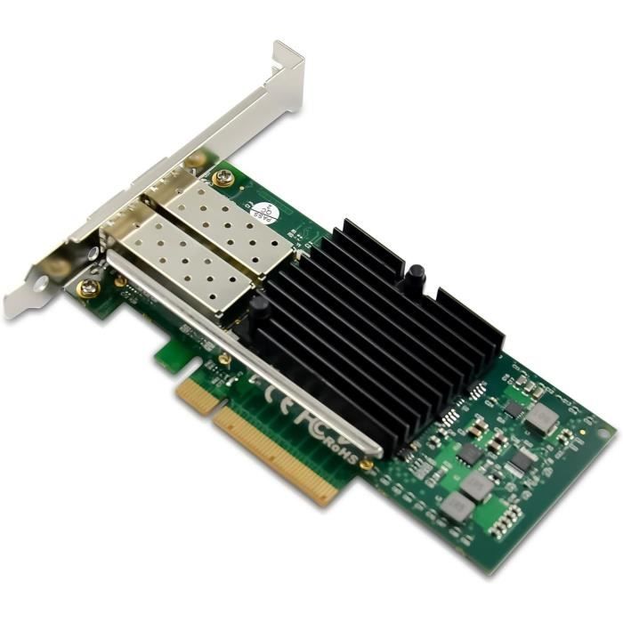 10Gb Pcie 2.0 X8 2*Sfp+ Port Nic Carte Réseau Intel 82599Es Ethernet ...