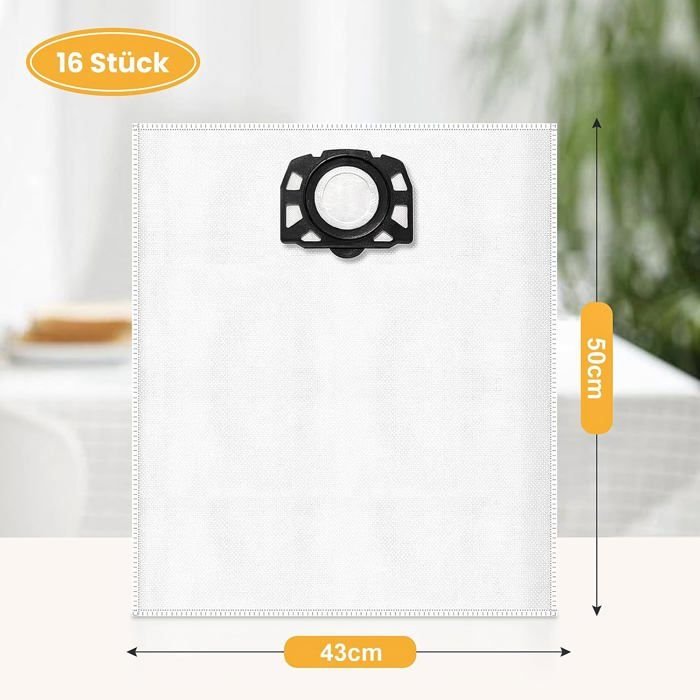 Kfi 357 Lot De 16 Sacs D'Aspirateur Pour Kärcher Wd2 Plus / Wd3 / Wd3 ...