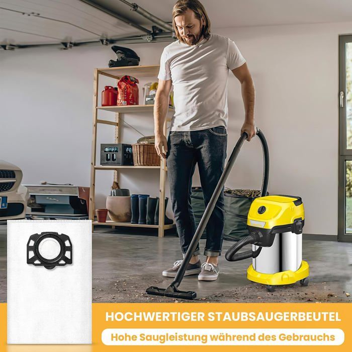 Kfi 357 Lot De 16 Sacs D'Aspirateur Pour Kärcher Wd2 Plus / Wd3 / Wd3 ...