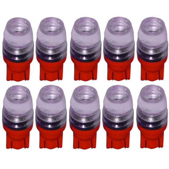 Aerzetix: 10x ampoule T10 W5W 12V COB LED HIGH POWER rouge veilleuses ...