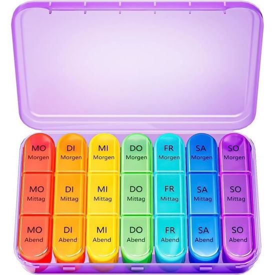 Pilulier 7 Jours 3 Compartiments, Boîte À Comprimés 7 Jours Matin Midi ...