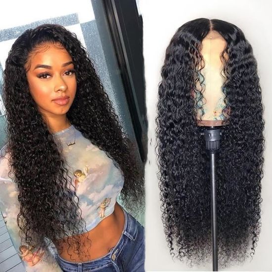 Mesdames Front Lace Wig Set Perruque de simulation de cheveux bouclés ...