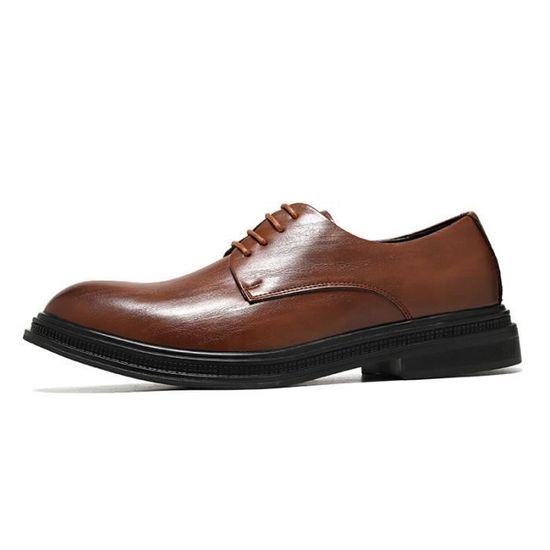 Derby Homme Lacet Chaussure Cuir - Marron - Homme - Loisirs perméable à ...
