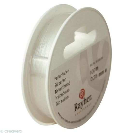 Fil nylon transparent - - 0,25 mm - 100 m - Bijoux - Décoration ...