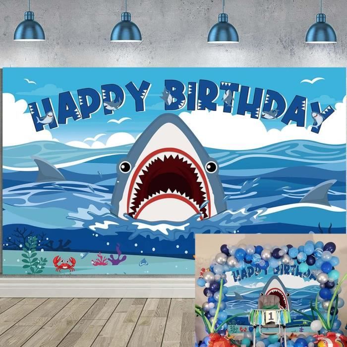 7x5ft Happy Birthday Requin Fond sous Les Requins de Sea World océan ...
