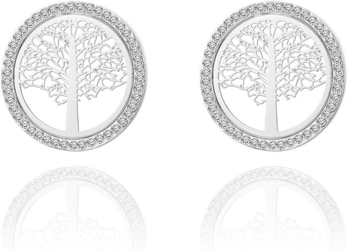 Boucles D'Oreilles Pour Les Femmes,Arbre Celtique De La Vie Cz Shining ...
