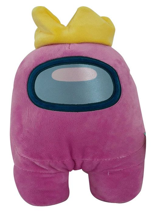 Peluche Among Us, rose, couronne jaune - Peluche, figurine en peluche ...