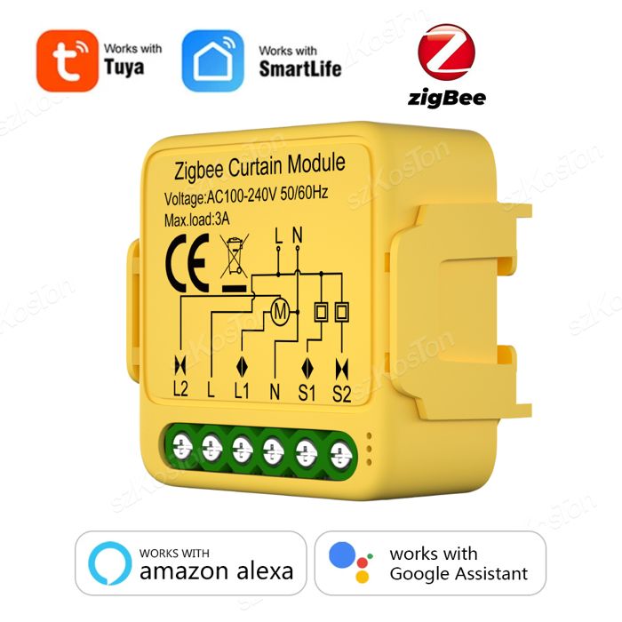 Tuya-Joli de rideau intelligent Zigbee WiFi,volet roulant allergique,moteur électrique ...