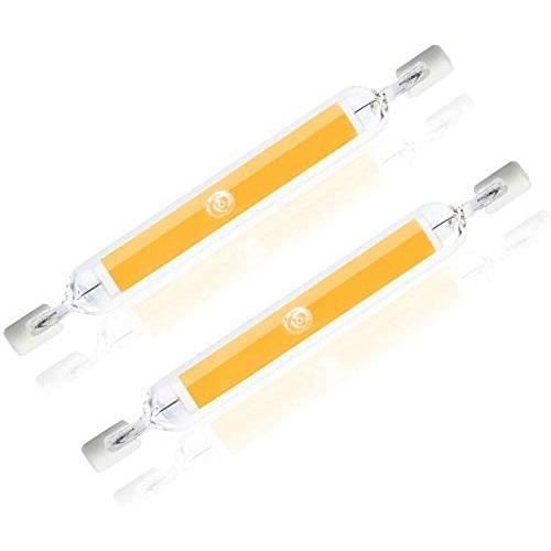 Lot de 2 tubes en verre LED R7S COB 118 mm 13 W R7S halogène équivalent ...