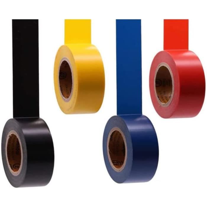 Ruban adhésif 4pcs 20m Fil Ignifuge PVC Ruban Isolant électrique Ruban ...
