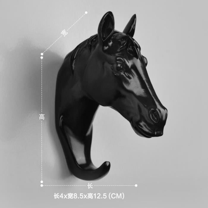 Horse -Cintre mural et porte en résine, décoration créative, tête d ...