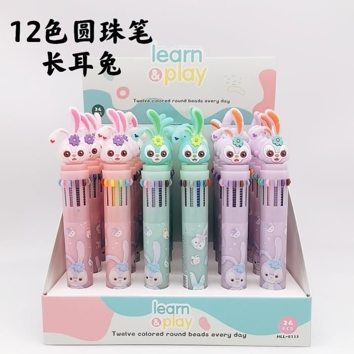 Stylo,Stylo à bille puissant en forme de licorne,12 couleurs,mignon ...