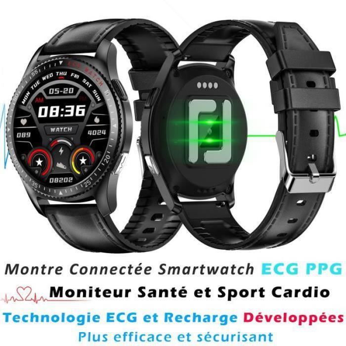 Montre Connectée Homme avec Micro Smartwatch Femme ECG PPG Grand Écran ...
