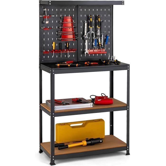 GOPLUS Meuble de Rangement d'outils, Établi Robuste avec Étagère ...