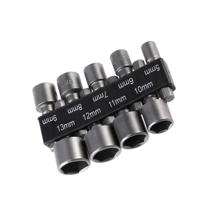 9 Pcs 5-13mm Impérial Socket Nut Impact Driver Adaptateur Bits 1/4 ...