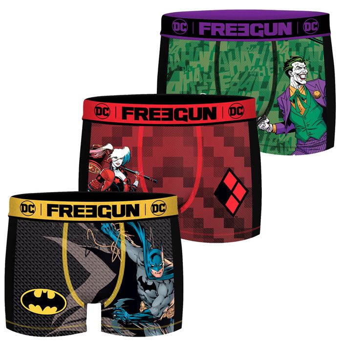 FREEGUN Caleçon Homme Batman, Joker, Harley Quinn, Boxer Homme, DC ...