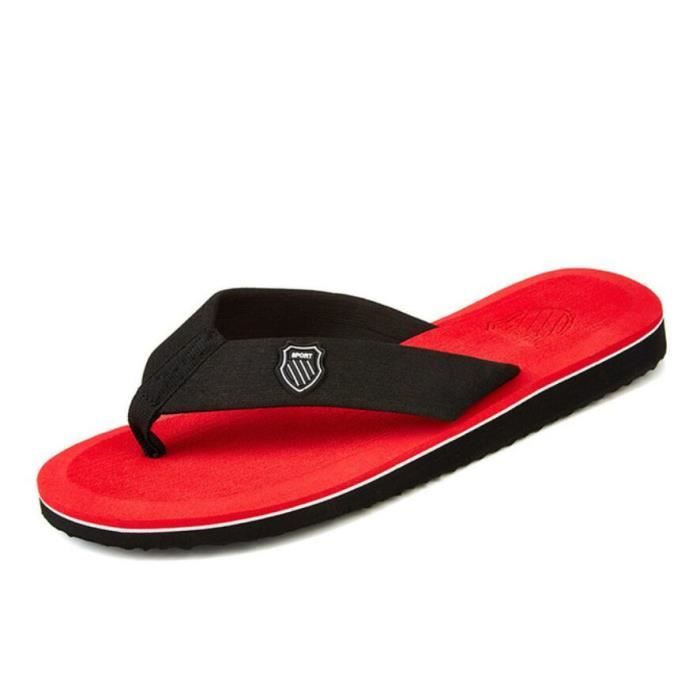 Tongs Homme Rouge - Marque - Modèle - Anti-dérapant - Été 2021 Rouge ...