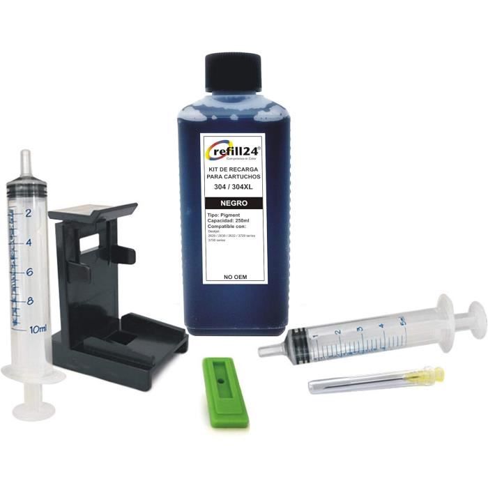Kit De Recharge Compatible Pour Cartouches D'Encre Hp 304,304 Xl Noir ...