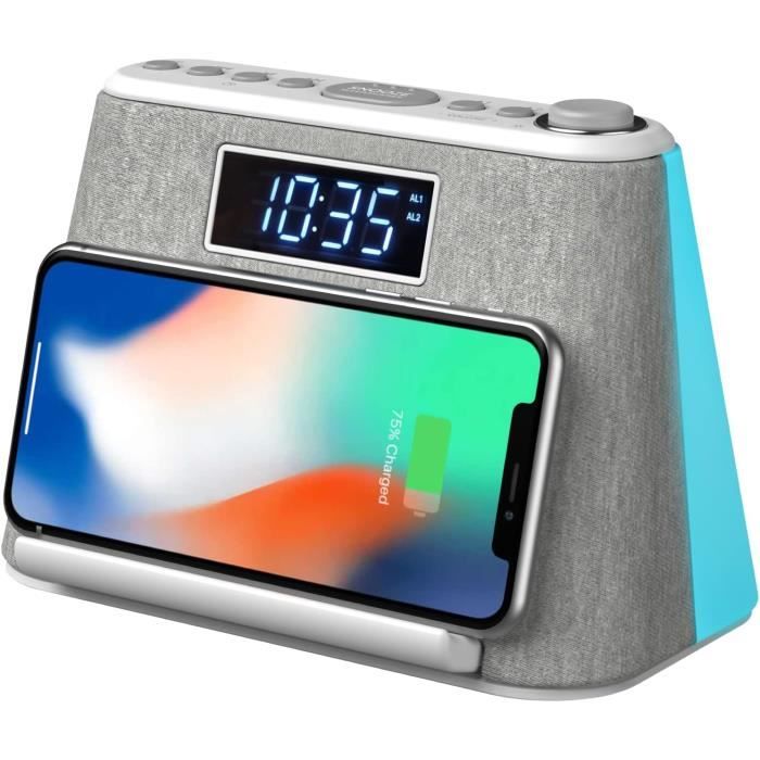 I-box Radio Reveil Matin avec Chargeur Induction, Veilleuse LED avec ...