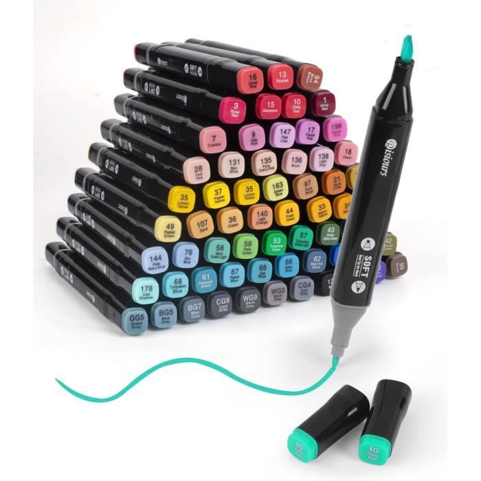Risiours Feutre a Alcool, 80 Couleurs Marqueur Alcool Professionnel for ...
