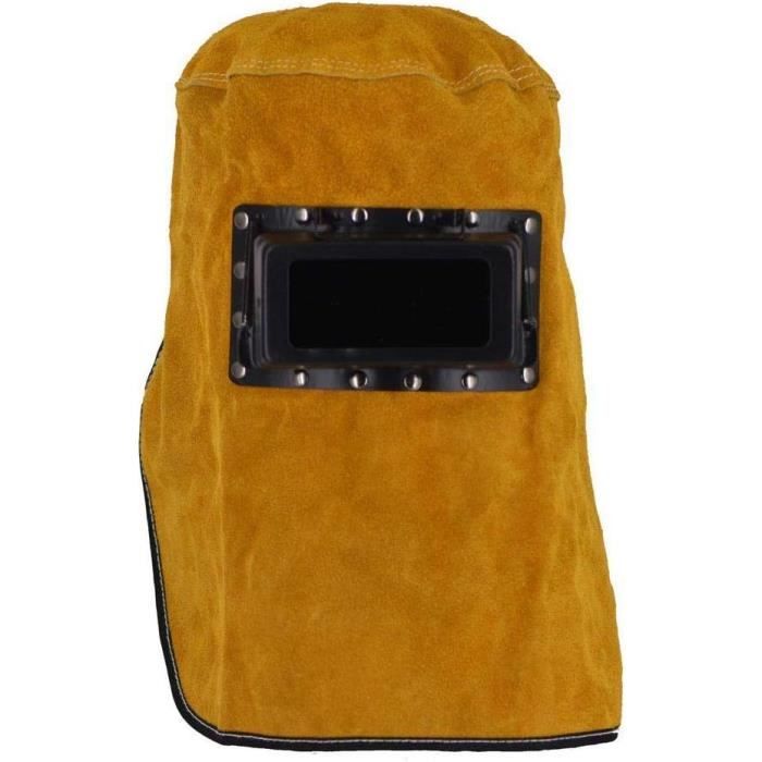 Casque De Soudage En Cuir Capuche Full Face Masque De Soudure Anti ...
