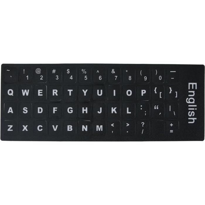 Clavier Stickers, Stickers Clavier Avec Fond Noir Blanc Lettres Pour ...