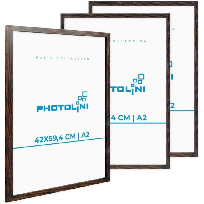 Cadre A2 42 X 59,4 Bois Mdf Chêne Foncé, Lot De 3 Cadres Photo Pour ...