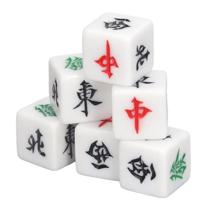 Mahjong Dice Lot de 12 dés à 6 faces en plastique Big Mahjoong Dice ...