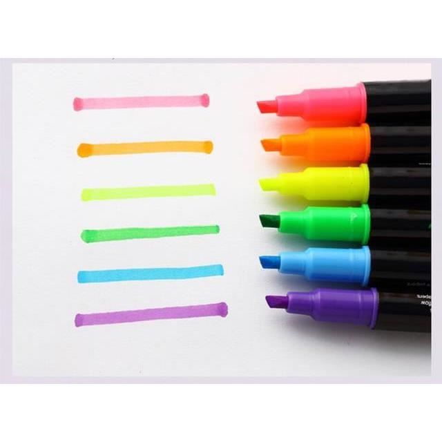 Surligneur,Bleu--Stylo Fluorescent à double tête pour étudiants, stylo ...