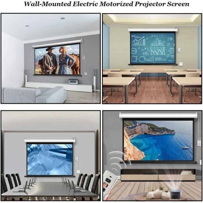 ALDS Full-HD 60" Ecran Projecteur, Écran de Projection motorisé 4:3 ...