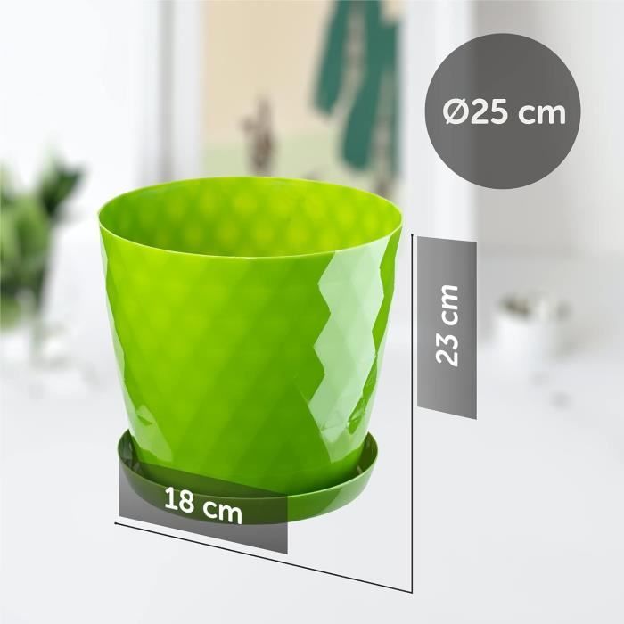 Pot De Fleurs En Plastique Avec Soucoupe Intégrée, Pot De Plante Pour ...
