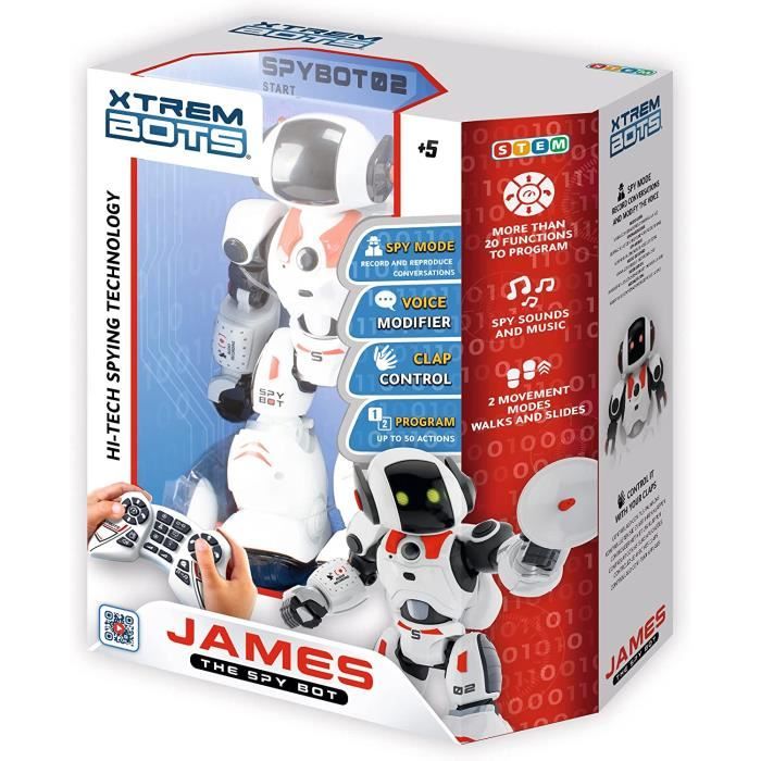 Robot Jouet Programmable - Xtrem Bots - James - Télécommandé - Espion ...