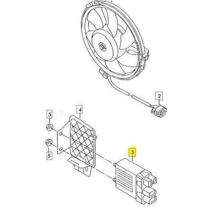 Pwshymi Module Contrôle Ventilateur Radiateur 7H0919506D T5 2003-2010 ...