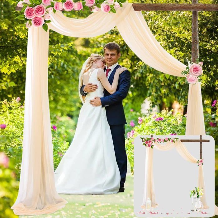 Mariage Arche Tenture - 70 X 550 Cm Rideau En Tulle Champagne, Tissu ...