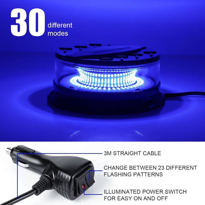 Dinfu gyrophare 12V girophare led vehicule 28 modèles de flash avec ...