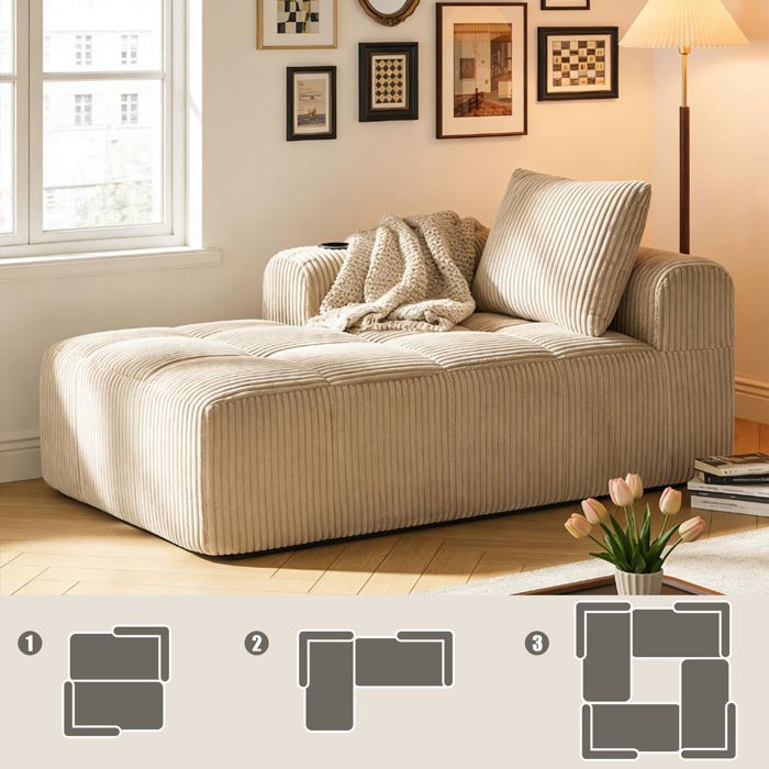 MEUBLES COSY Fauteuil ou canapé inclinable en velours côtelé avec ...