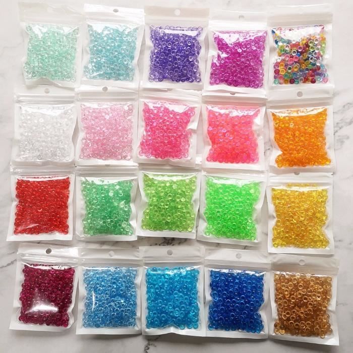 Vert 500g-Bol à poisson plat en cristal, Perles, Accessoires de Slime ...