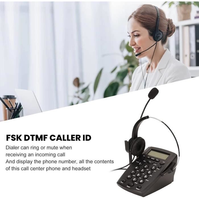 Casque Filaire Ligne Fixe, Fsk Dtmf Caller Id Dialpad Call Center Fixe ...