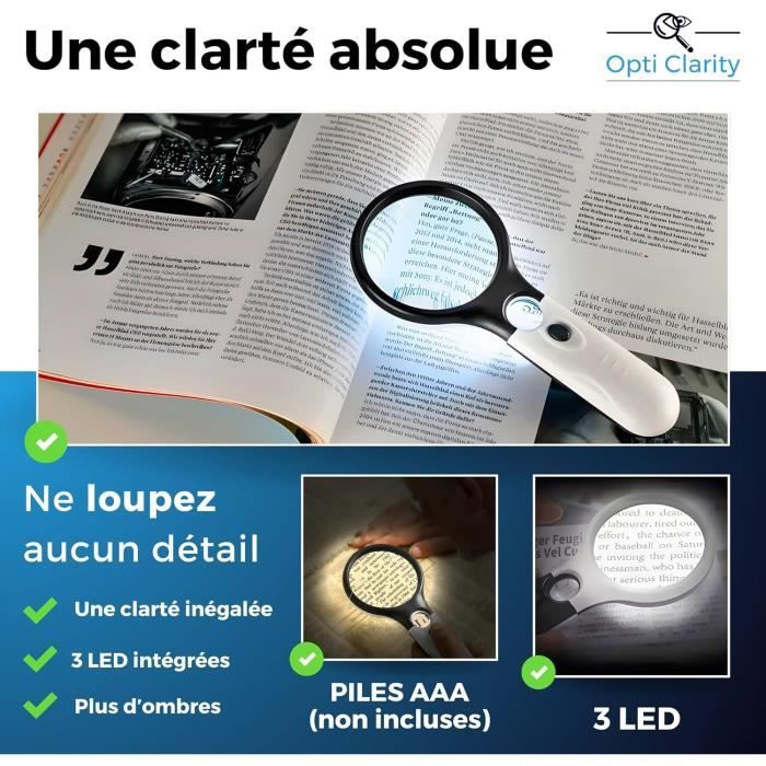Loupe De Lecture Eclairante Et Grossissante | Renforce La Visibilité, Diminue La Fatigue ...