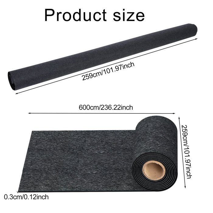 Tapis de sol pour garage 259cm×600cm FLASIDU, dos non adhésif, feutre ...