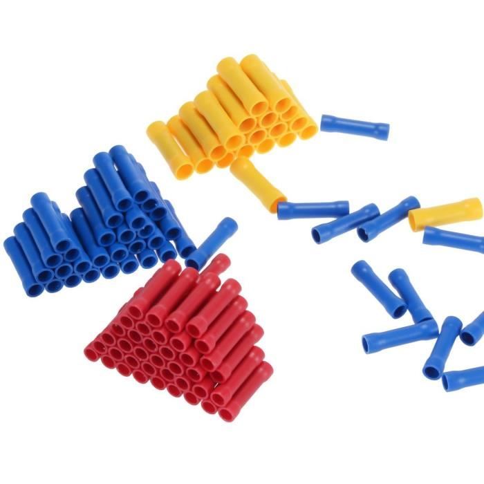 Lot de 100 cosses à sertir isolées pour câble électrique automobile 22 ...