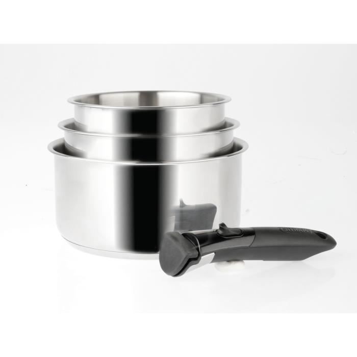 SITRAM - SITRAM INOX - 714262 - Set de 3 casseroles inox amovible ...