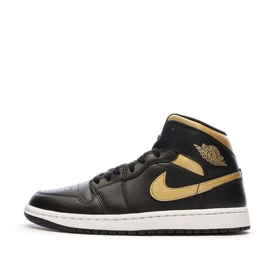 Air Jordan 1 Mid Baskets Noir/Doré Homme Nike Noir - Cdiscount Chaussures