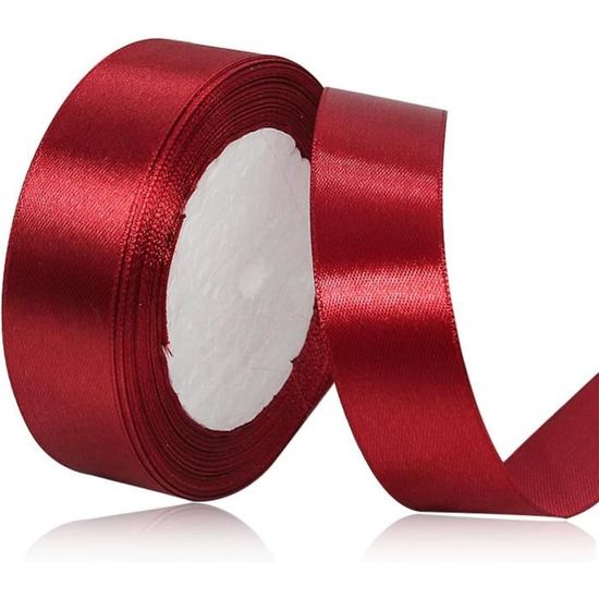 Ruban De Satin Bordeaux 20Mm X 22M, Ruban Satinée Pour Emballage Cadeau ...