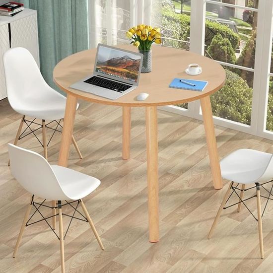 Table de salle à manger ronde, petite table de salon rétro avec 4 pieds ...