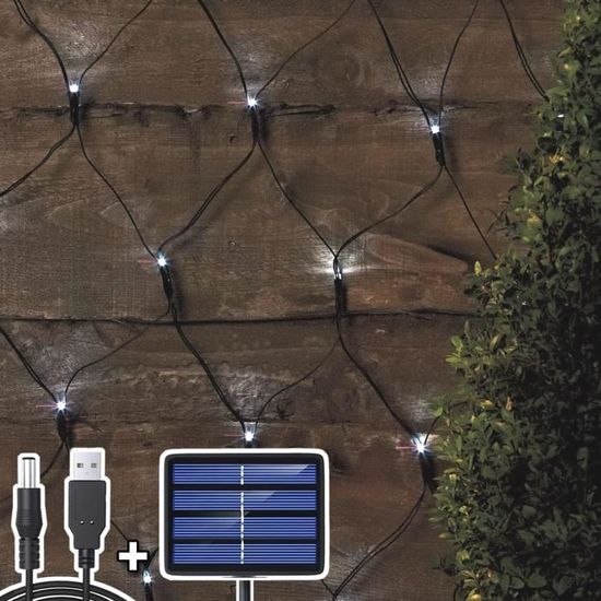 204 Led Filet Lumineux Solaire, 3M*2M Guirlande Lumineuses Filet ...