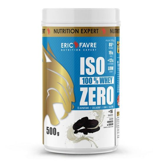 Whey isolate Eric Favre - Iso 100% Whey Zero - Cookies & Cream 500g ...