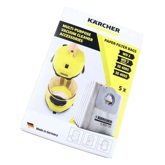 5 sacs à poussière - Aspirateur - ['KARCHER'] (128064) - Cdiscount ...